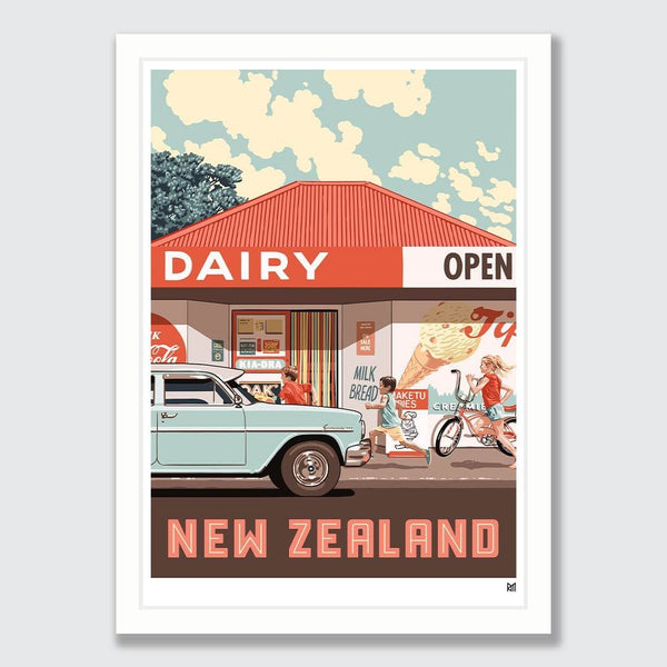 New Zealand Dairy Art Print by Ross Murray - endemicworld