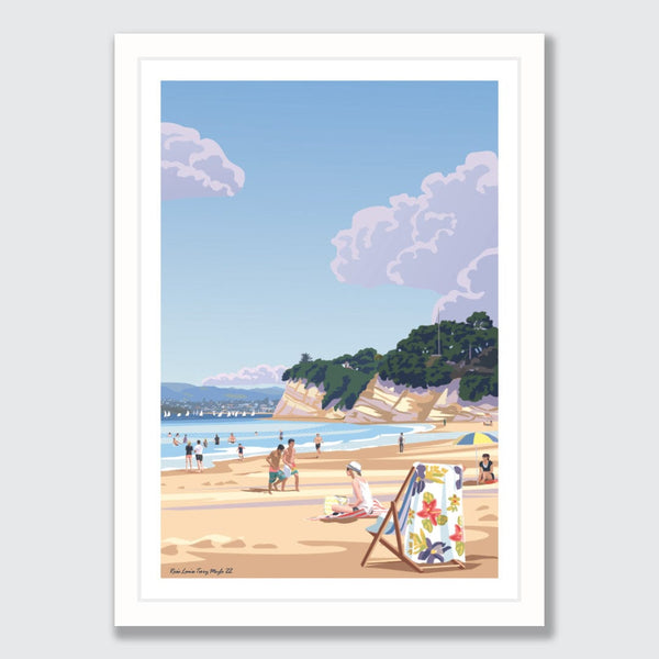 Takapuna Beach Swim Art Print by Rosie Louise & Terry Moyle - endemicworld